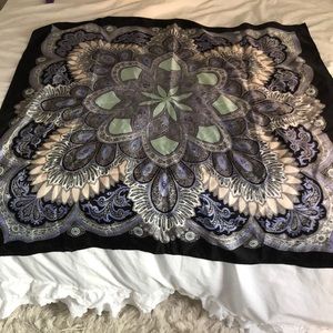 Club Monaco | Accessories | Club Monaco Black And Blue Silk Scarf ...